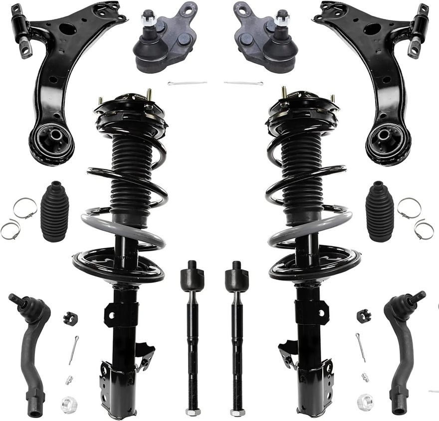 12pc Front Struts Lower Control Arms Tie Rods Suspension Kit
