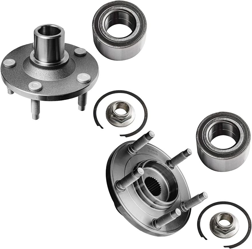 Front Wheel Hub and Bearings (Pair)