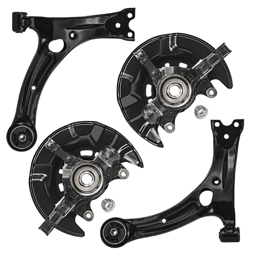 2010 Toyota Matrix 4pc Front Lower Control Arms Steering Knuckles Wheel ...
