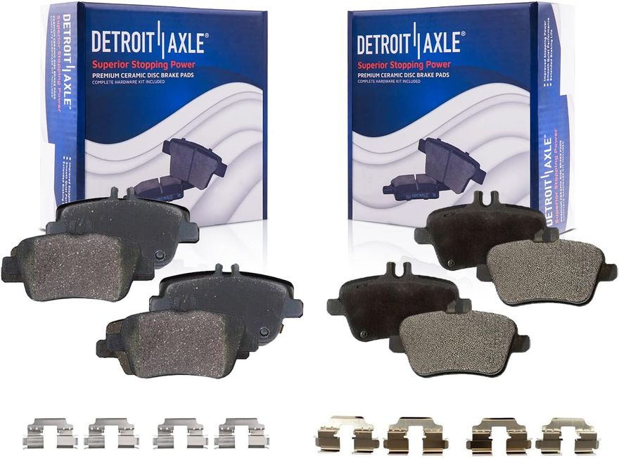 2015 Mercedes-Benz B Electric Drive 4pc Front & Rear Ceramic Brake Pads Kit