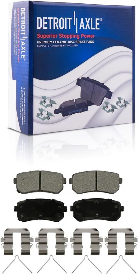 2020 Hyundai Kona 4pc Rear Disc Rotors and Ceramic Brake Pads Kit