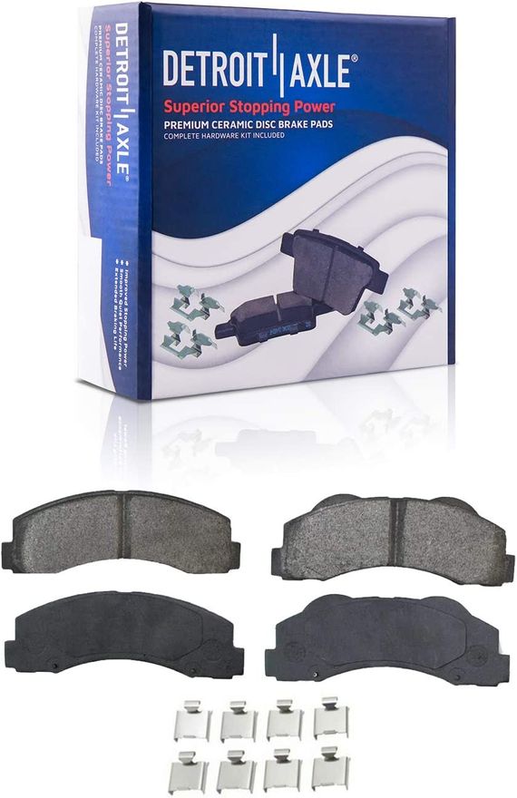 4pc Front Disc Rotors and Ceramic Brake Pads Kit
