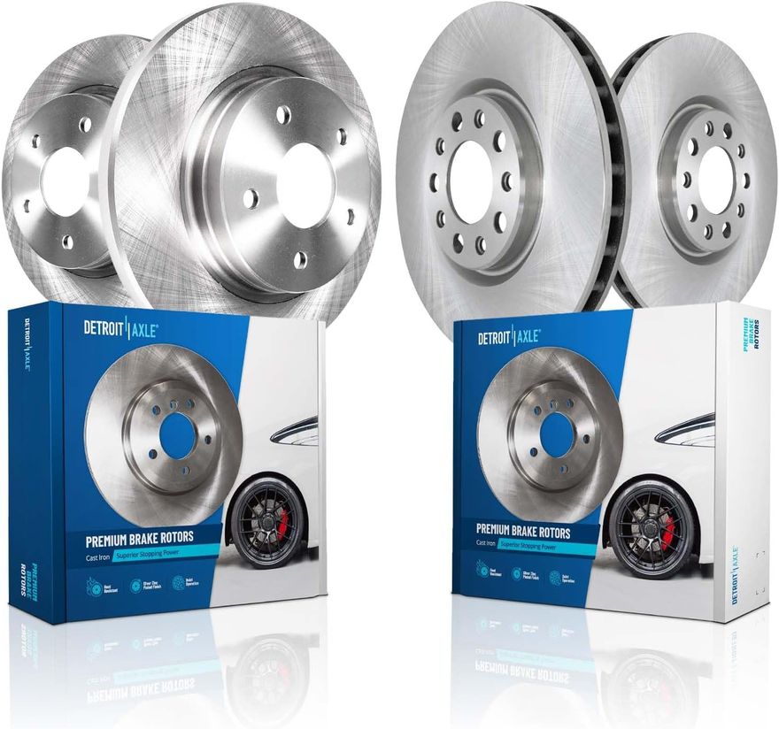4pc Front & Rear Disc Brake Rotors Kit