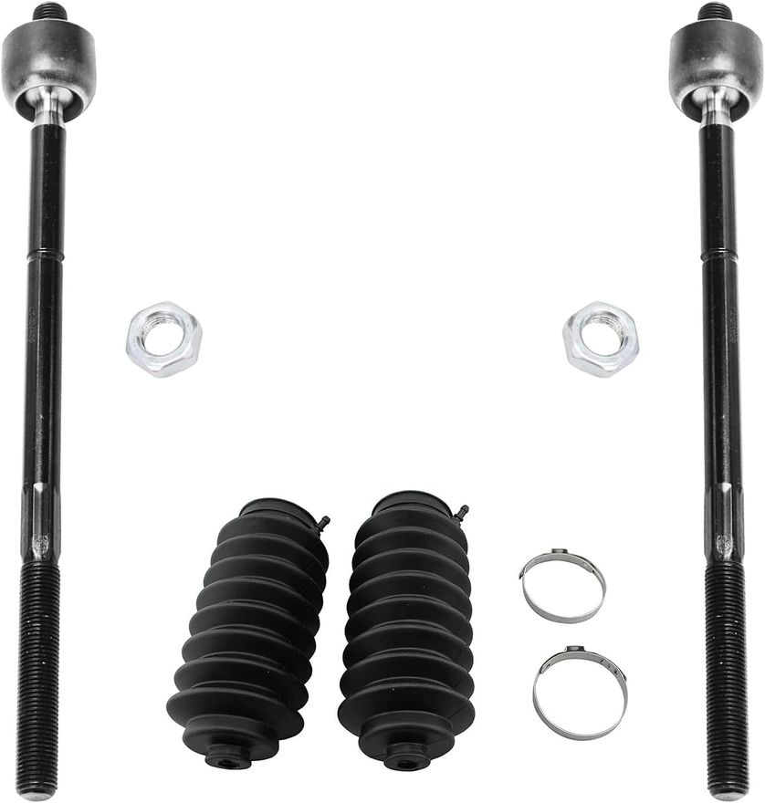 4pc Front Inner Tie Rods Boots Suspension Kit