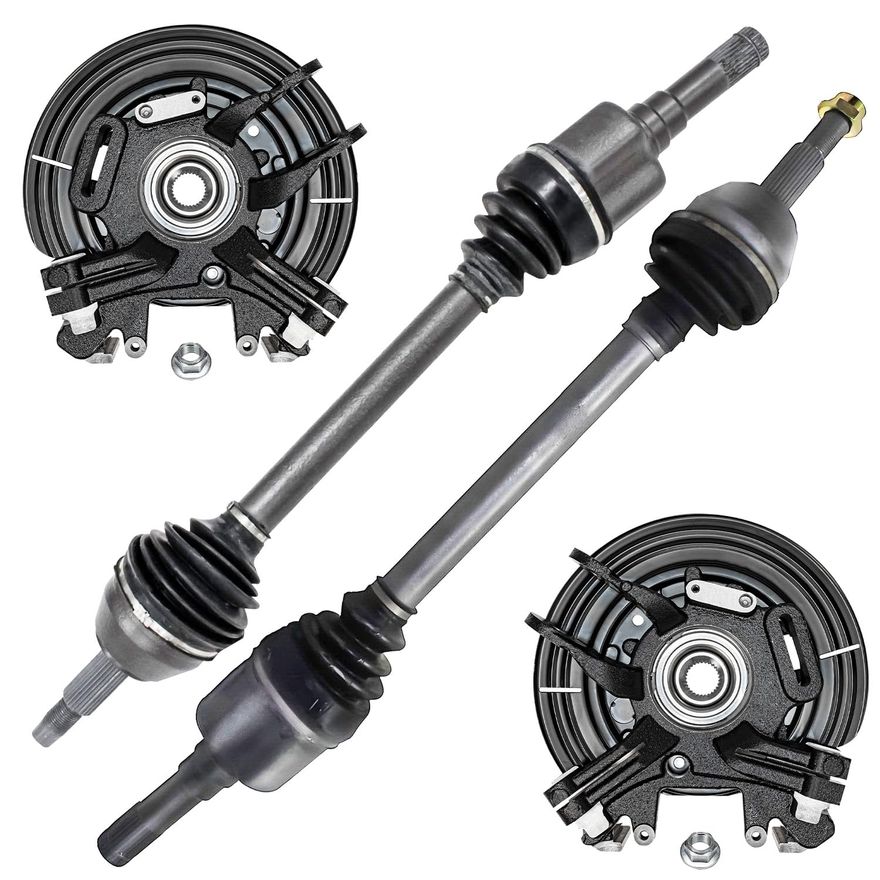 2003 Ford Explorer 4pc Rear CV Axles Steering Knuckles and Wheel Hub ...