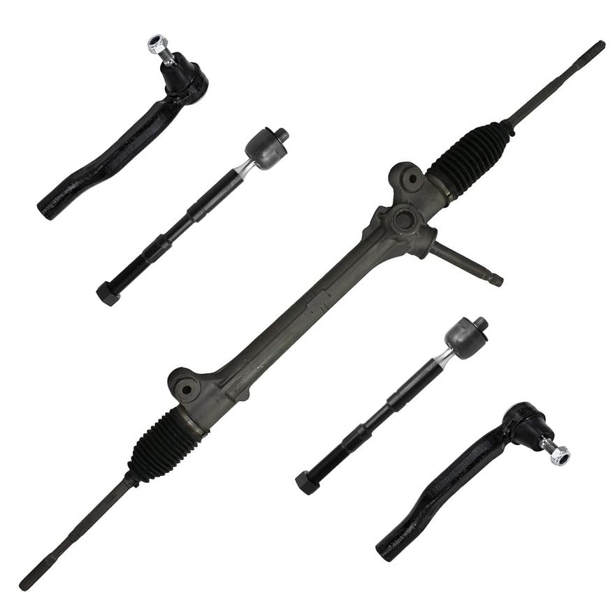 5pc Front Power Steering Rack and Pinion Inner Outer Tie Rods ...