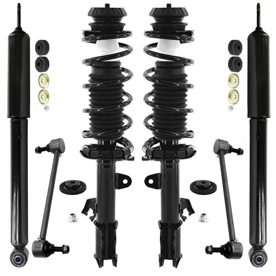 2015 Nissan Versa Note 6pc Front Struts Rear Shocks Sway Bar Links ...