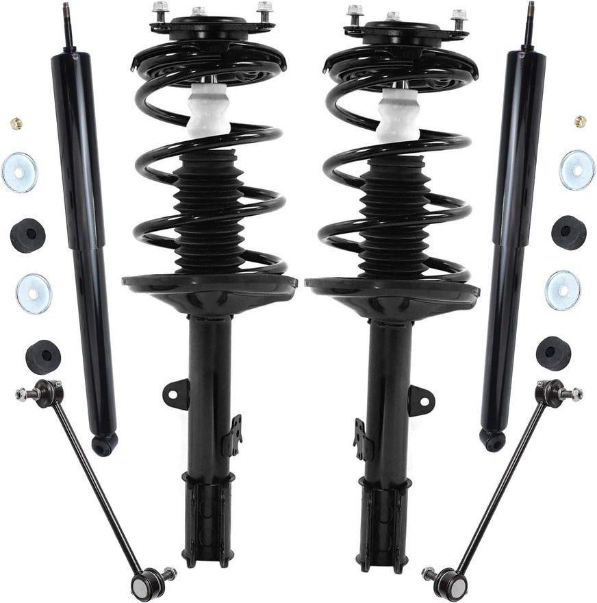 2003 Toyota RAV4 6pc Front Struts Rear Shocks Sway Bar Links Suspension Kit