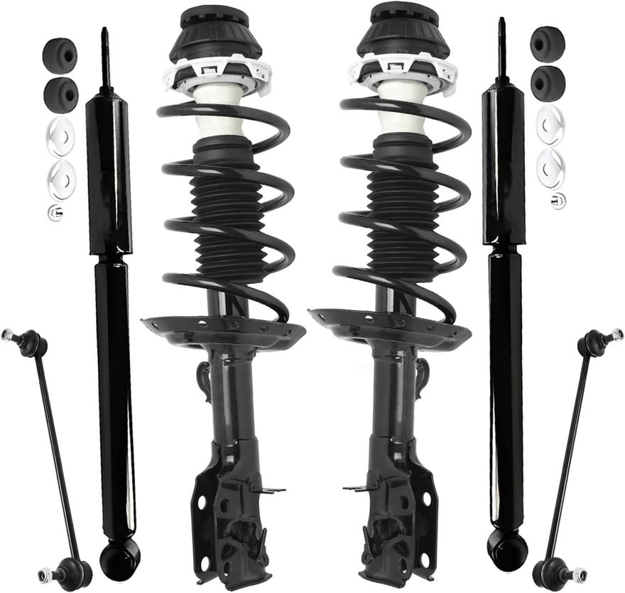 2011 Honda Fit 6pc Front Struts Rear Shocks Sway Bar Links Suspension Kit