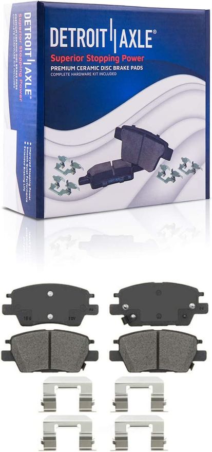 6pc Front Drilled Slotted Rotors and Ceramic Brake Pads Kit