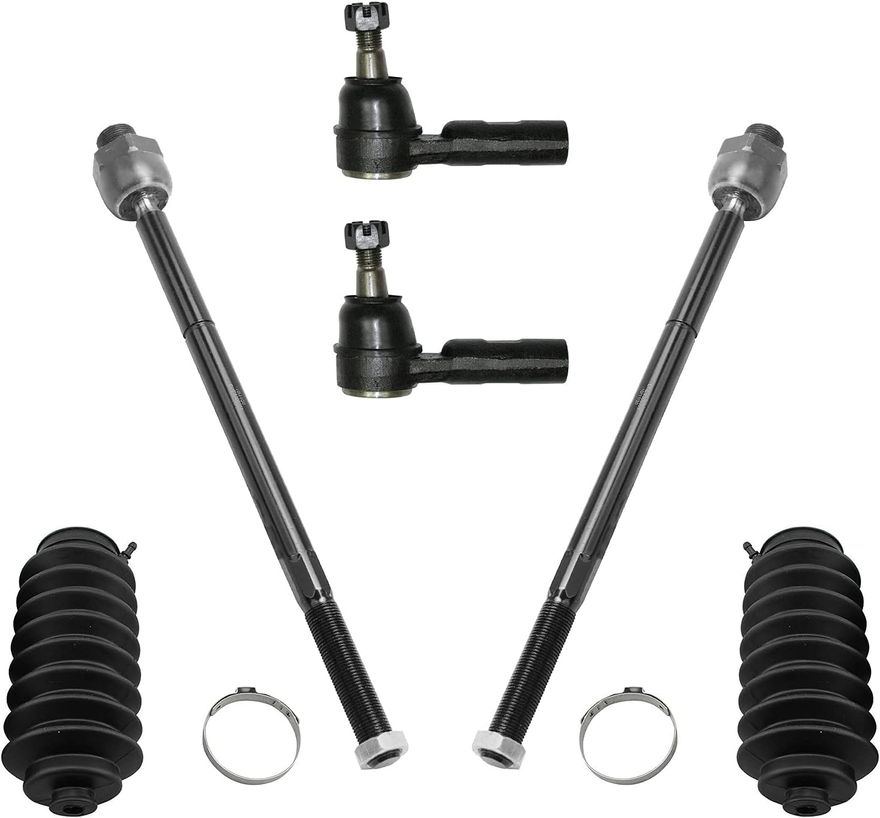 6pc Front Inner Outer Tie Rods Suspension Kit