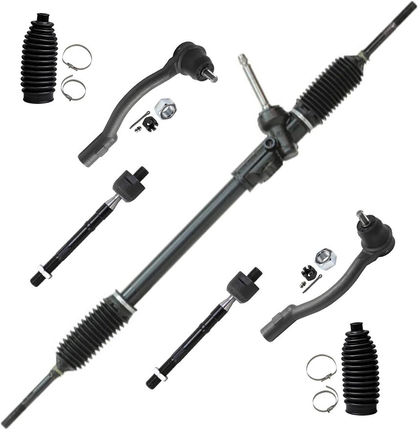 2016 Kia Rio 7pc Front Power Steering Rack and Pinion Inner Outer Tie ...