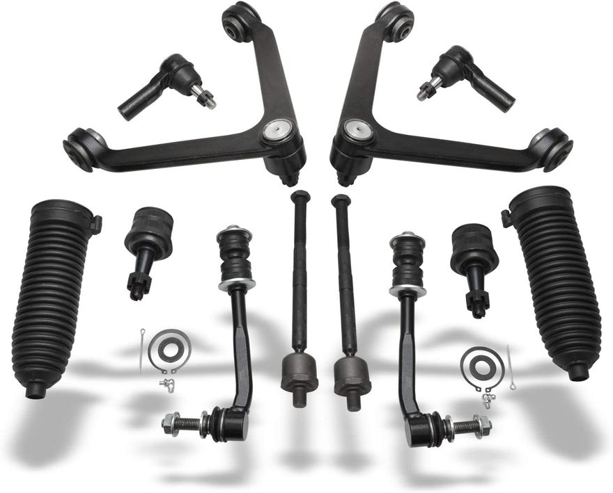 （人気激安） Detroit Axle - Pair 2 Front Outer Tie Rod Ends Driver and ...