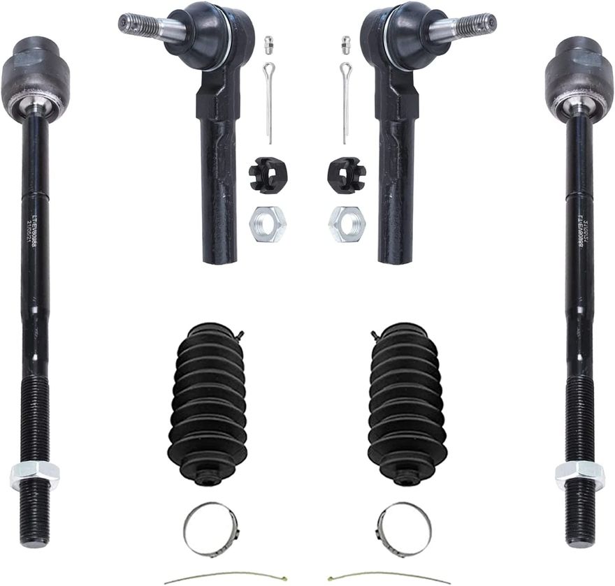 2012 Chevrolet Malibu 6pc Front Inner Outer Tie Rods Suspension Kit