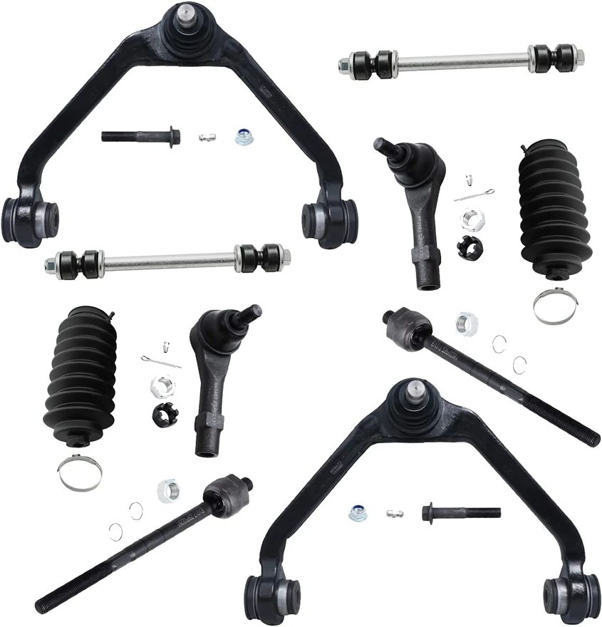 1998 Ford Ranger 10pc Front Upper Control Arms Sway Bar Links Tie Rods ...