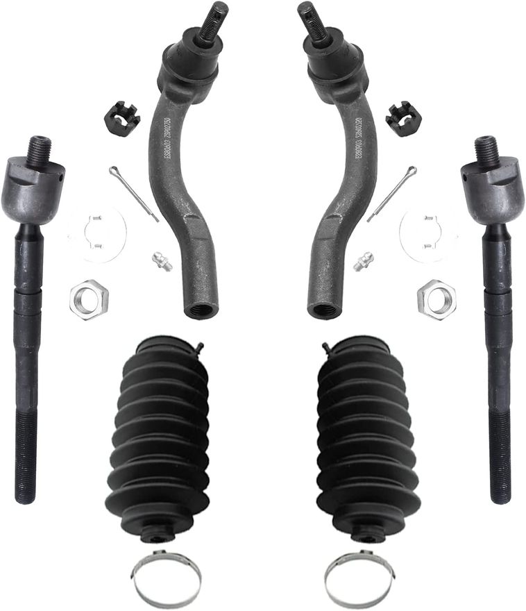 2011 Toyota Camry 6pc Front Inner Outer Tie Rods Boots Suspension Kit