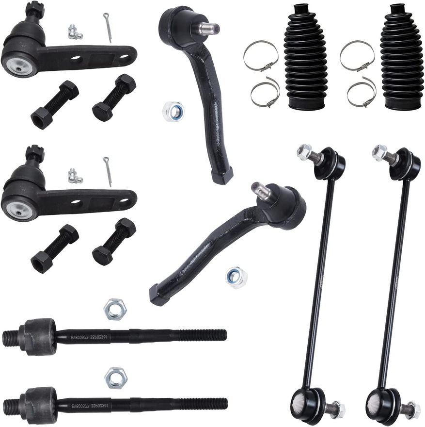 10pc Front Inner Outer Tie Rods Ball Joints Sway Bar Links Suspension Kit
