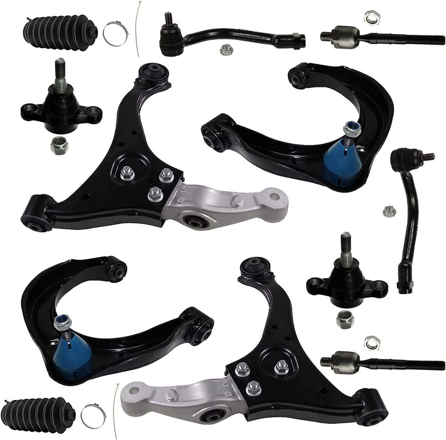 12pc Front Control Arms Ball Joints Tie Rods Suspension Kit