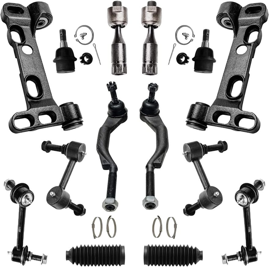 14pc Front Lower Control Arm Support Brackets Sway Bar Links Suspension Kit