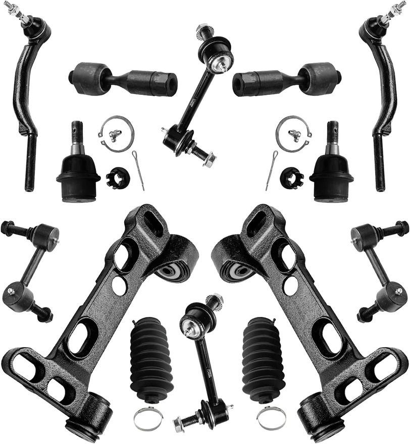 14pc Front Lower Control Arm Support Brackets Sway Bar Links Suspension Kit