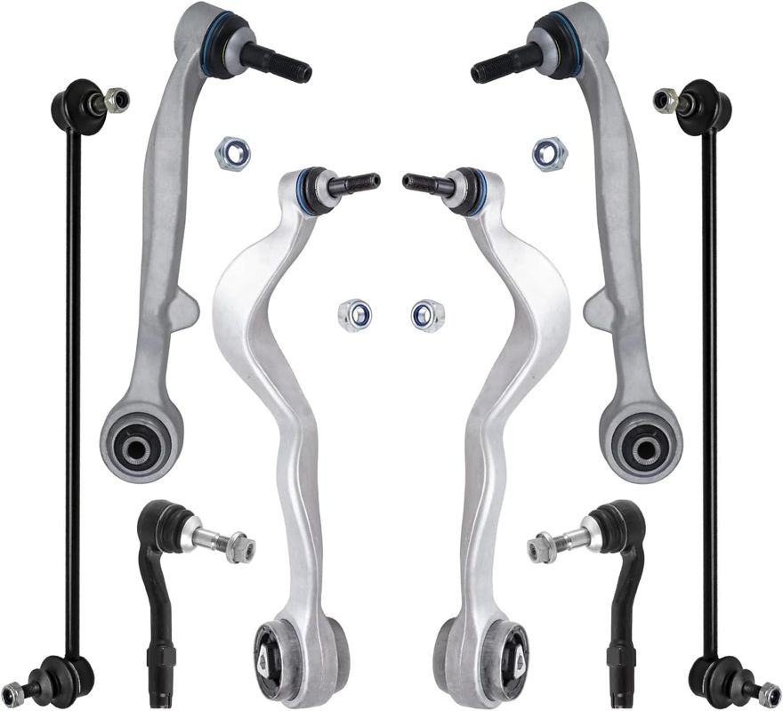 2005 BMW 760i 8pc Front Lower Forward Rearward Control Arms Sway Bar ...