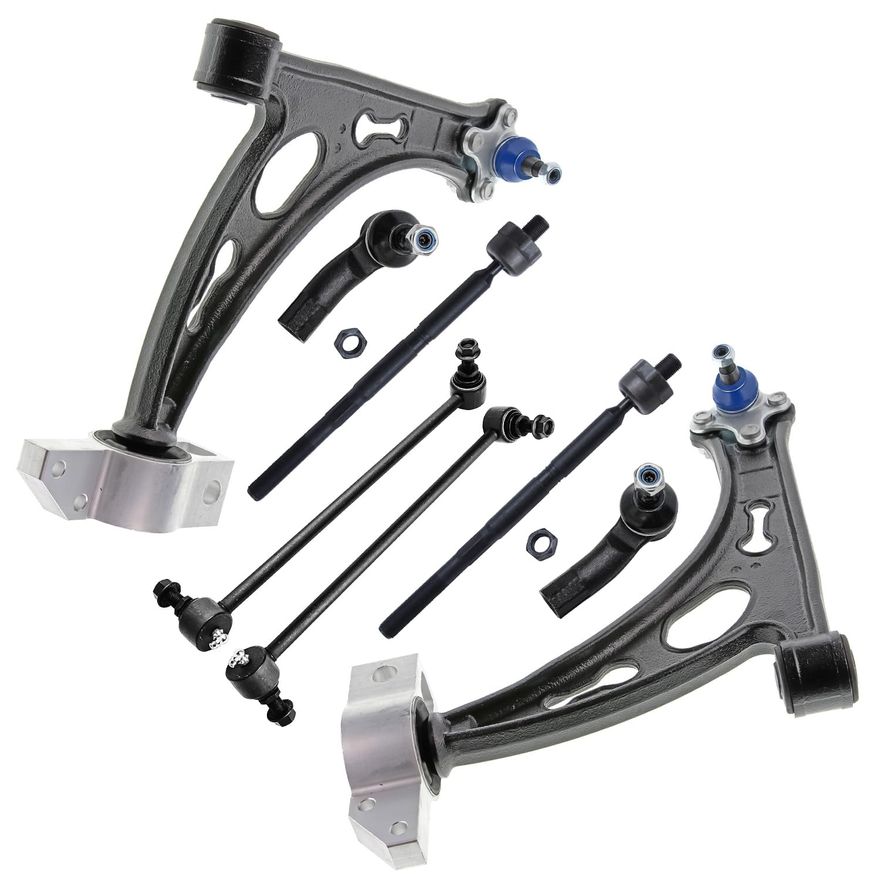 2014 Volkswagen Eos 8pc Front Lower Control Arms Sway Bar Links Tie ...