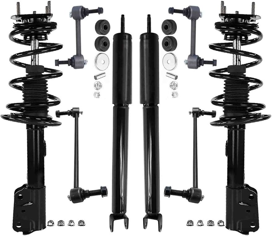 2011 Ford Explorer 8pc Front Struts Rear Shocks Sway Bar Links ...