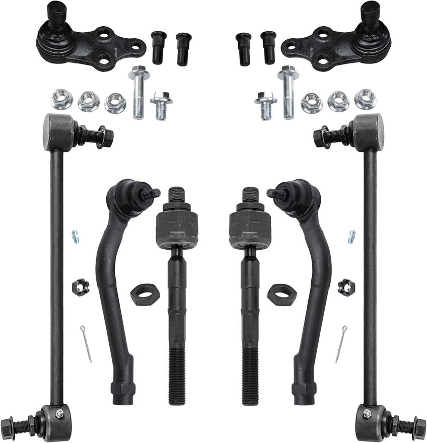 8pc Front Sway Bar Links Inner Outer Tie Rods Lower Ball Joints ...