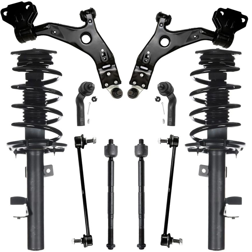 2014 Ford Escape 10pc Front Struts Lower Control Arms Sway Bar Links ...