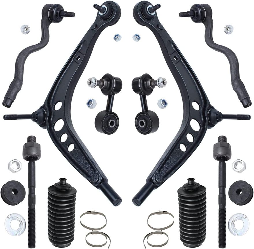 1999 BMW 318ti 10pc Front Lower Control Arms Tie Rods Sway Bar Links ...