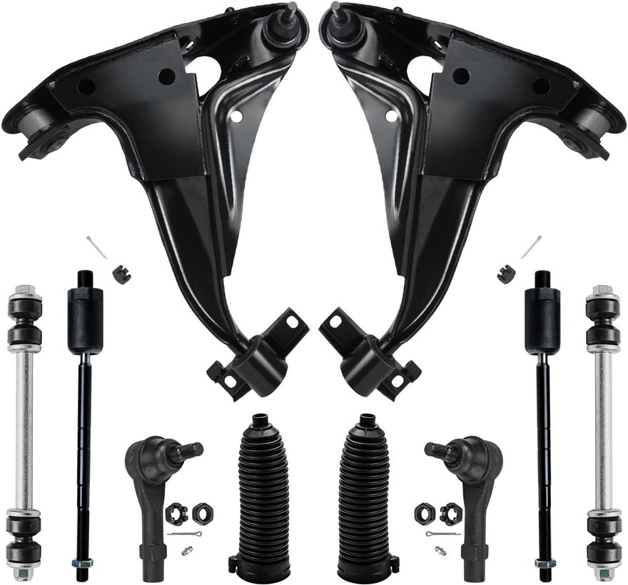 2003 Mercury Mountaineer 10pc Front Lower Control Arms Inner Outer Tie ...