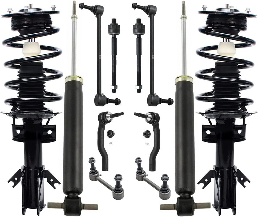 12pc Front Struts Rear Shocks Sway Bar Links Tie Rods Suspension Kit