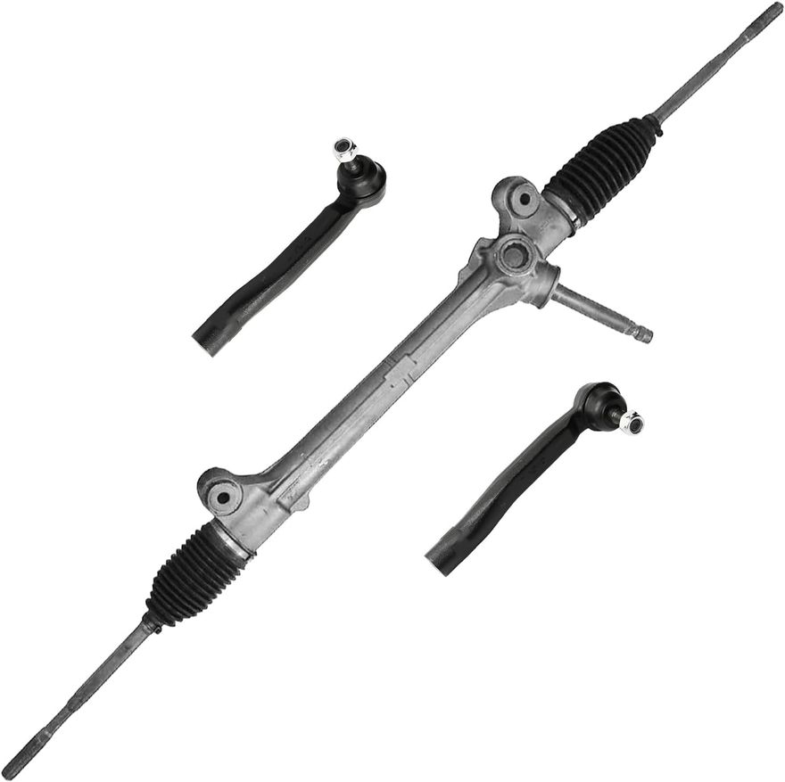 Front Power Steering Rack and Pinion Outer Tie Rods Suspension Kit
