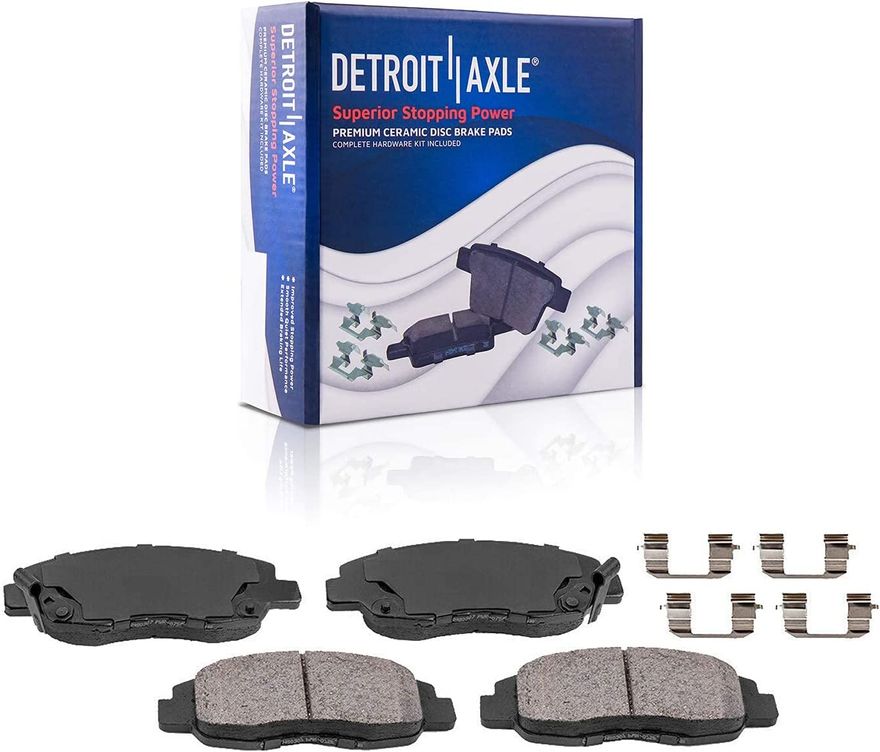 4pc Front Disc Rotors and Ceramic Brake Pads Kit