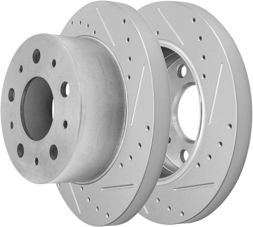 2014 Ram ProMaster 3500 Rear Drilled and Slotted Brake Rotors (Pair)