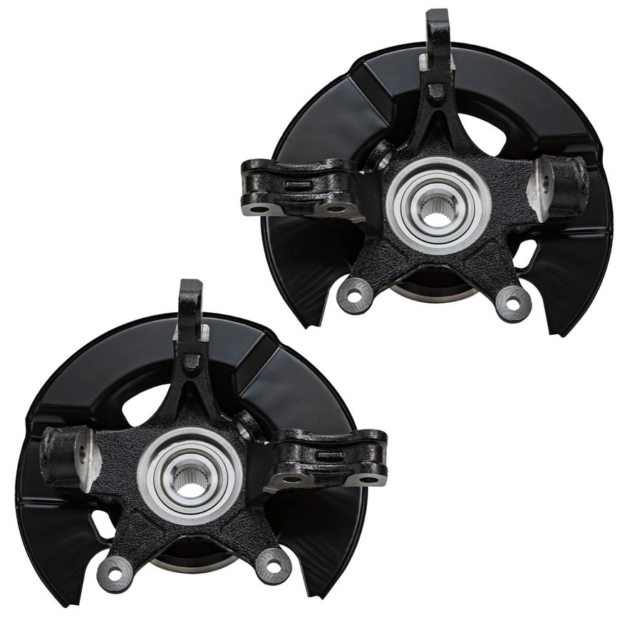 Front Steering Knuckles and Wheel Hub Bearings (Pair)