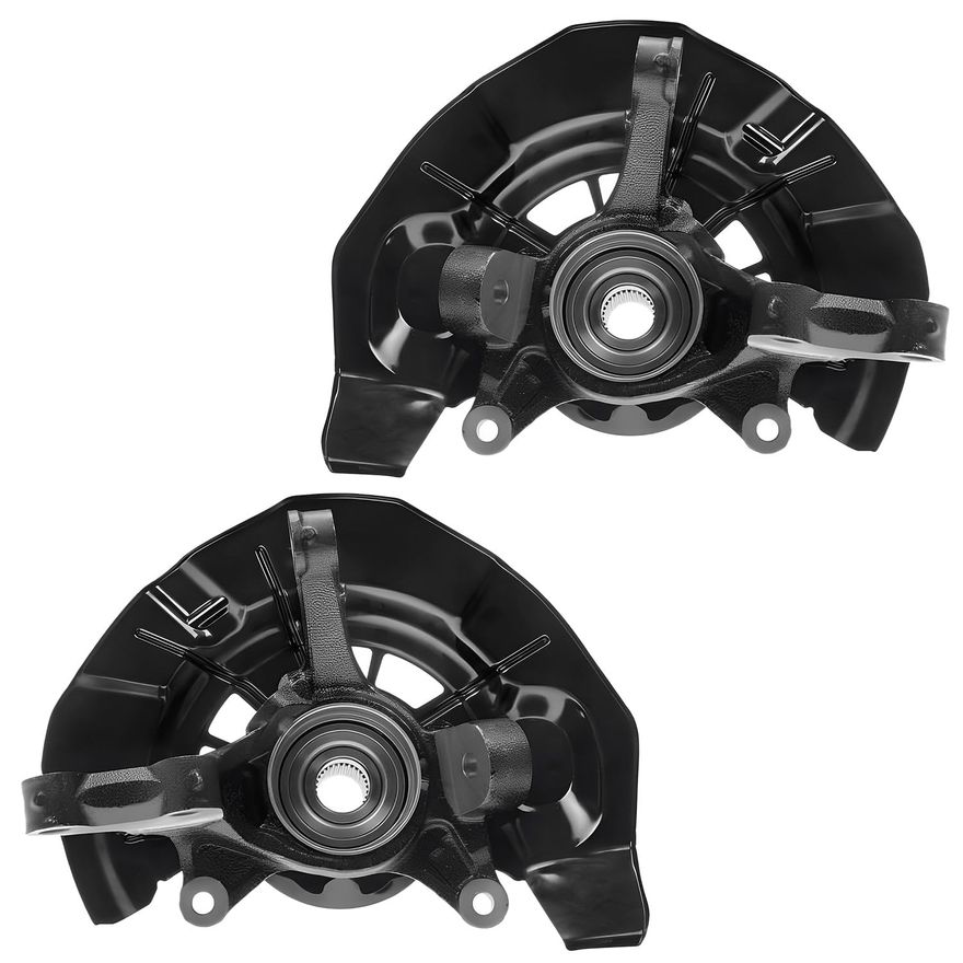 Front Steering Knuckles and Wheel Hub Bearing (Pair)
